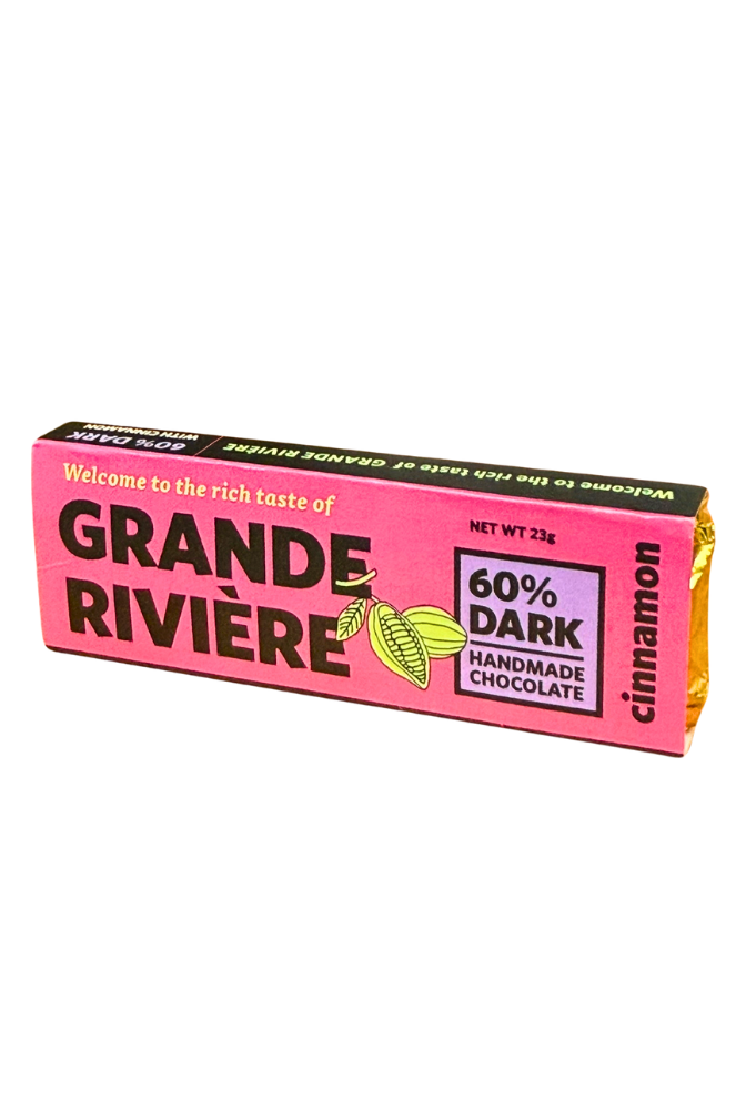 Grande Rivière 60% Handmade Dark Chocolate - Cinnamon 23g No Preservatives - Blue Mountain Water